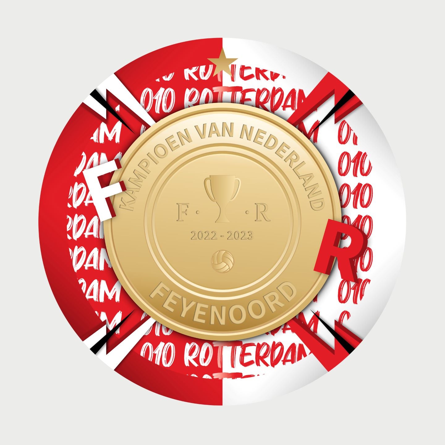 Feyenoord Schilderij / Poster / Wanddecoratie - Landskampioen 1 ...