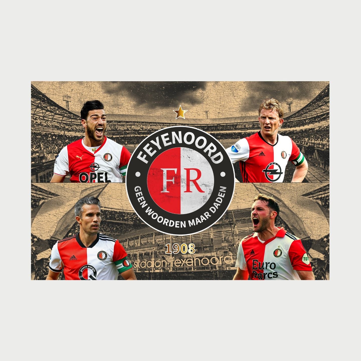 Feyenoord Schilderij / Poster / Wanddecoratie - Legends | Soccer Art